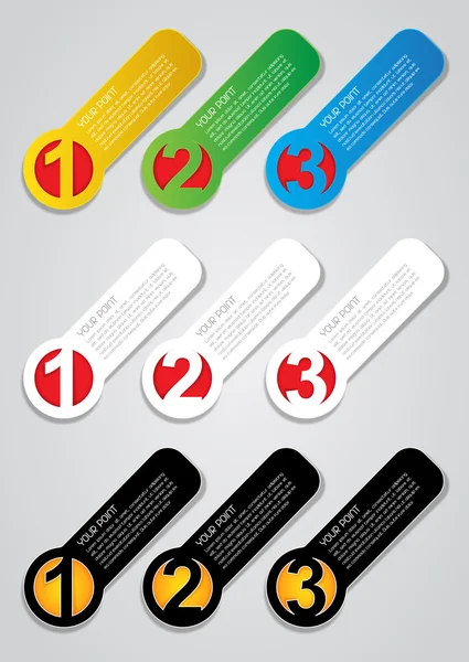 One, Two, Three progress icons — Stock Vector © renomartin #13883630