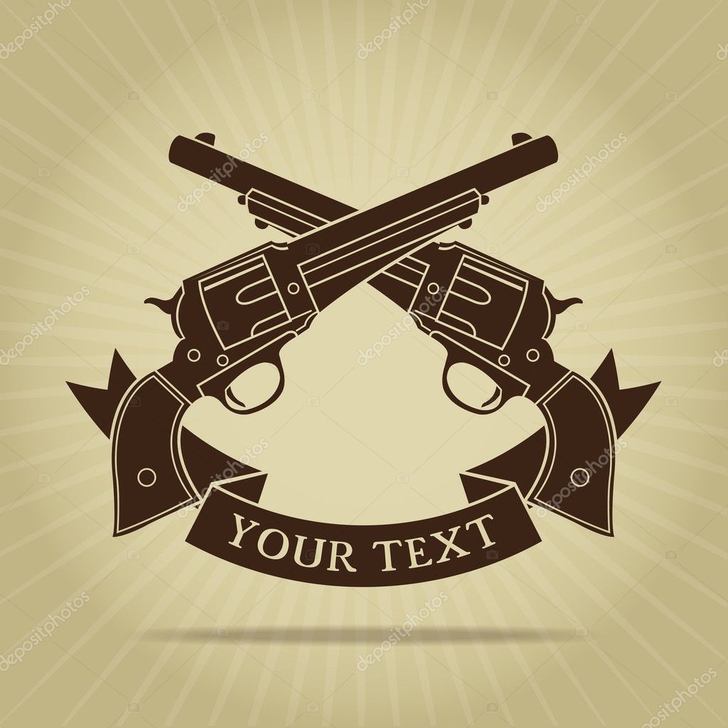 Crossed Western Pistols Clipart