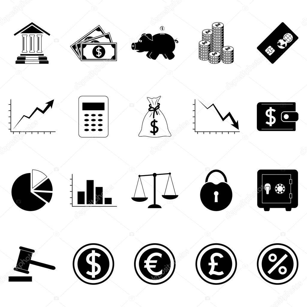Finance Icons. Vector illustration — Stock Vector © alexjuve #31854119 Finance Icons. Vector illustration — Stock Vector © alexjuve #31854119
