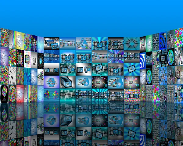 Multimedia background. Composed of many images — Stock Photo © REDPIXEL ...