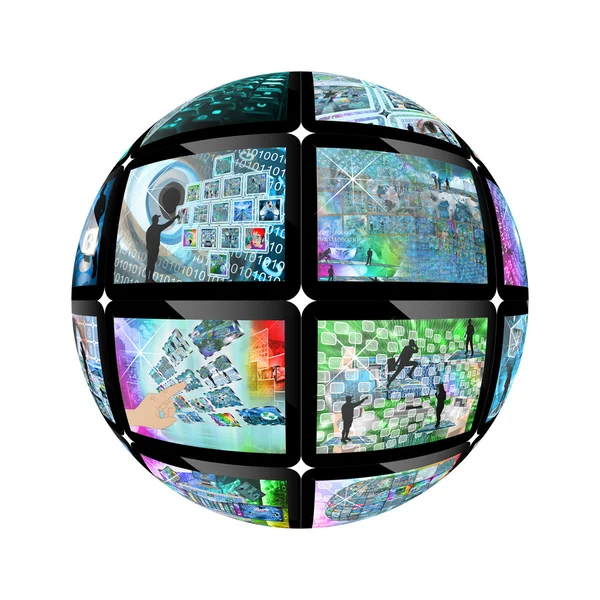 Multimedia Sphere News Concept Illustration Stock Photo by ©alexwhite ...