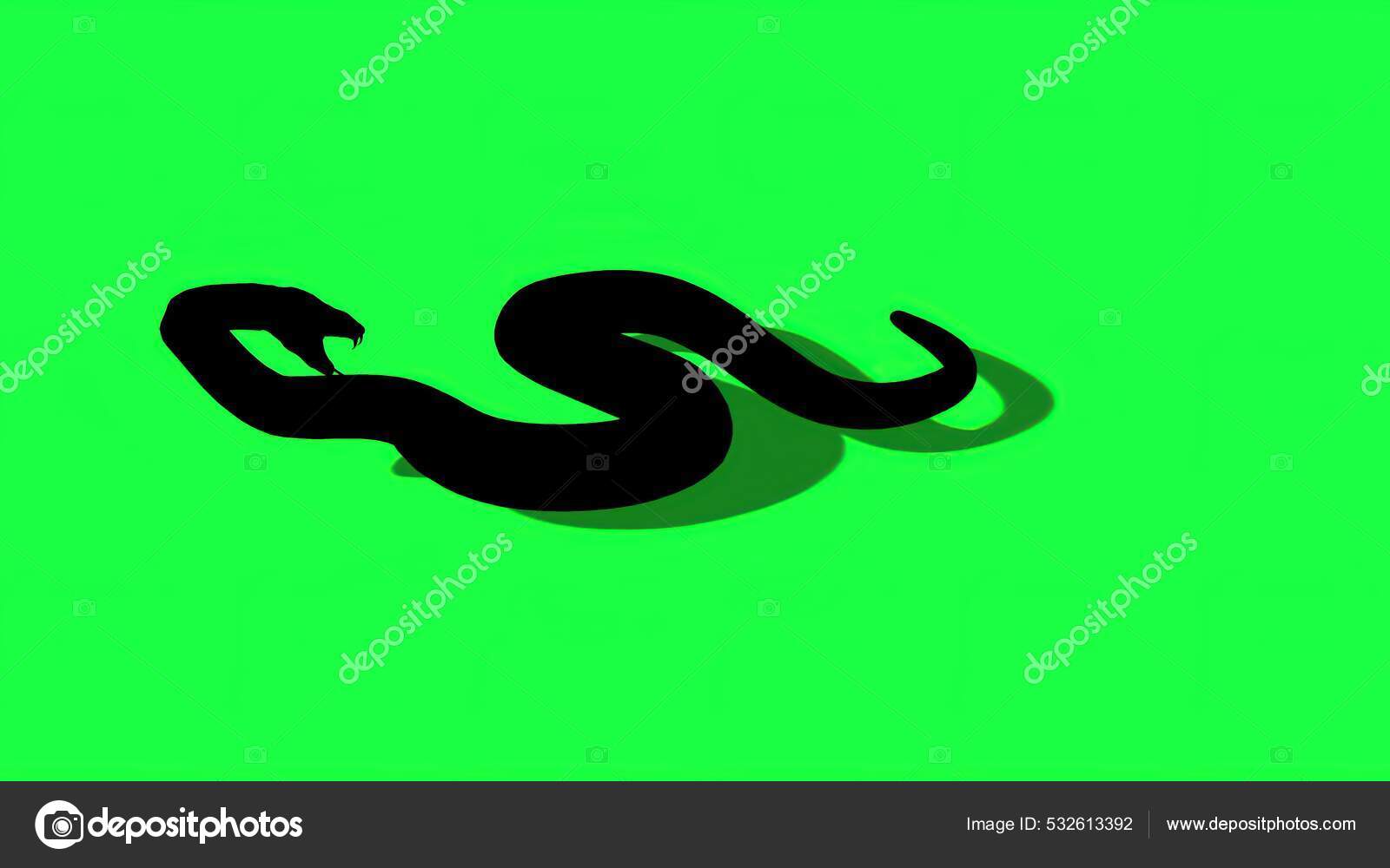 Illustration Silhouette Python Snake Green Screen Background — Stock ...