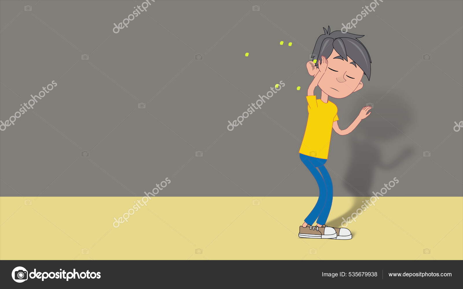 Illustration Swarm Cute Cartoon Bees Flying Cartoon Character Stock ...