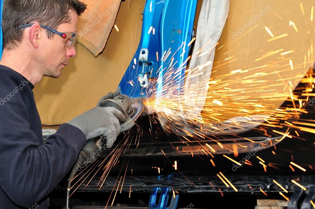 Grinding making a lot of sparks. — Stock Photo © lorakss #35438009