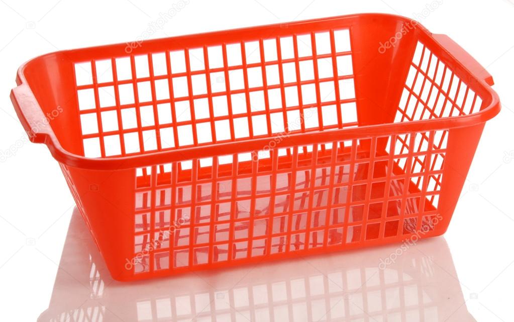 Red plastic basket Stock Photo by ©willeecole 24137415