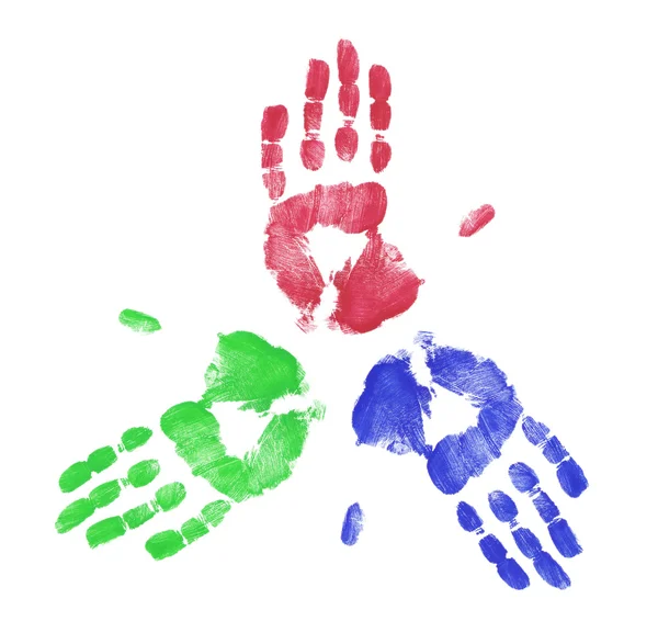 Hand print paint | Colourful handprint paint — Stock Vector © anelina ...