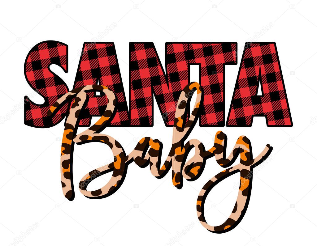 Santa Baby - frase de caligrafía de Navidad. Letras dibujadas a mano ...
