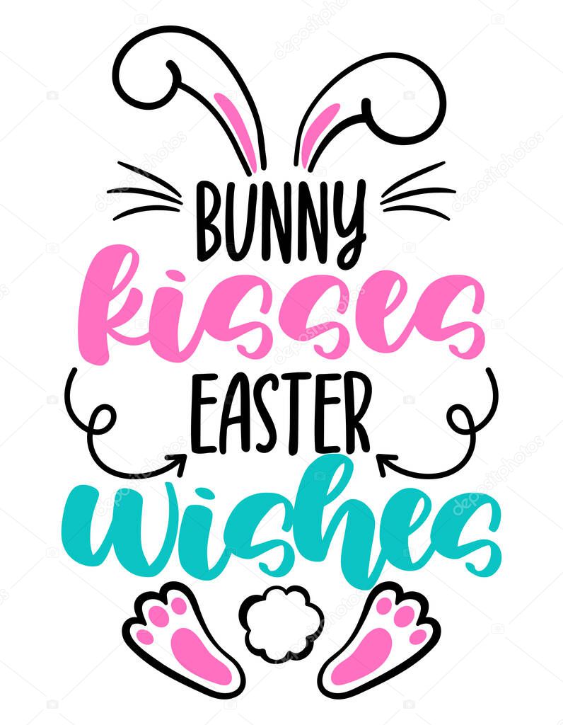 Bunny Kisses, Easter Wishes - Lindo diseño de conejo de Pascua ...