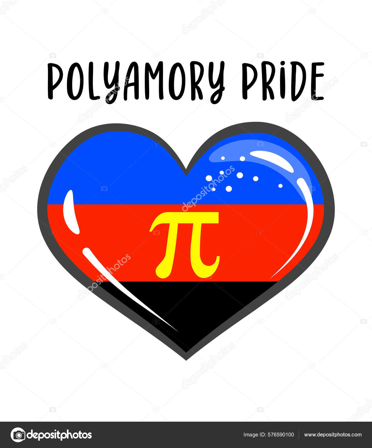 Polyamory Pride Heart Symbol Rainbow Heart Sticker Pride Banner Lgbt ...