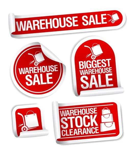 Warehouse sale stickers. — Stock Vector © slena #22885164