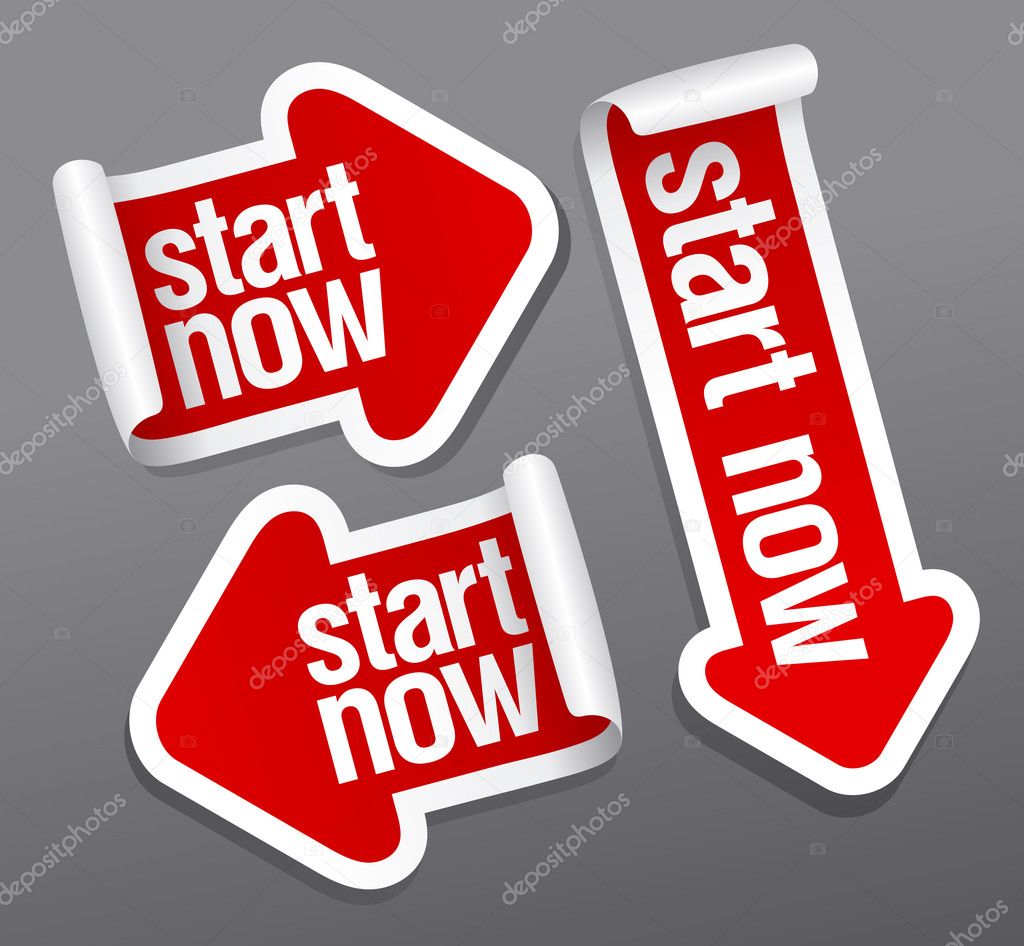 Start now stickers. Stock Vector Image by ©slena #14204310