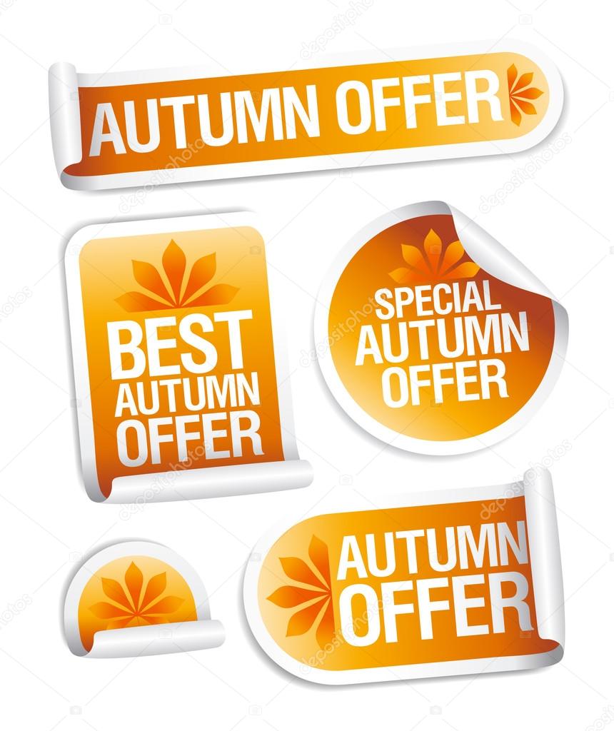 Autumn offers stickers. Stock Vector by ©slena #14206383
