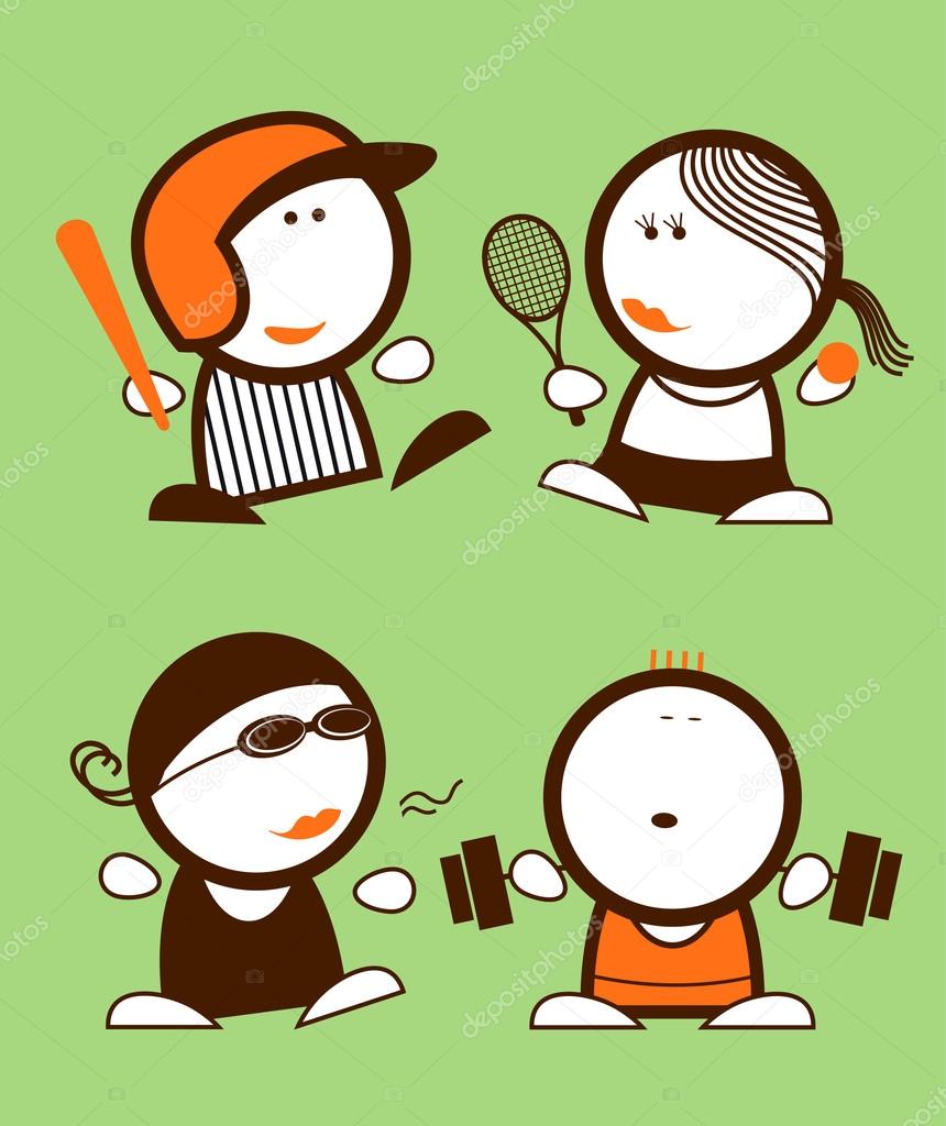Sports funny peoples. Stock Vector Image by ©slena #14210970
