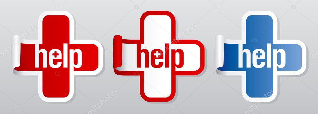 Help stickers. Stock Vector Image by ©slena #14211199
