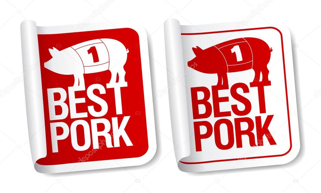 Pork meat stickers. Stock Vector Image by ©slena #18619977