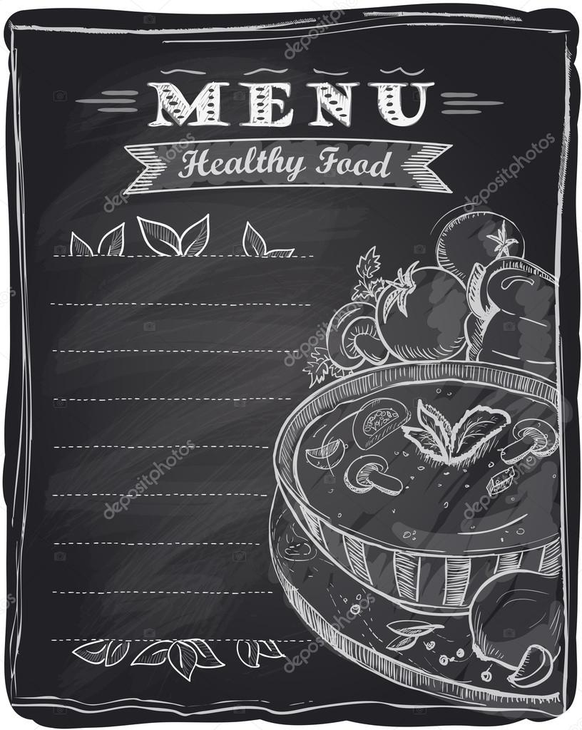 Chalk healthy food menu. — Stock Vector © slena #41740853