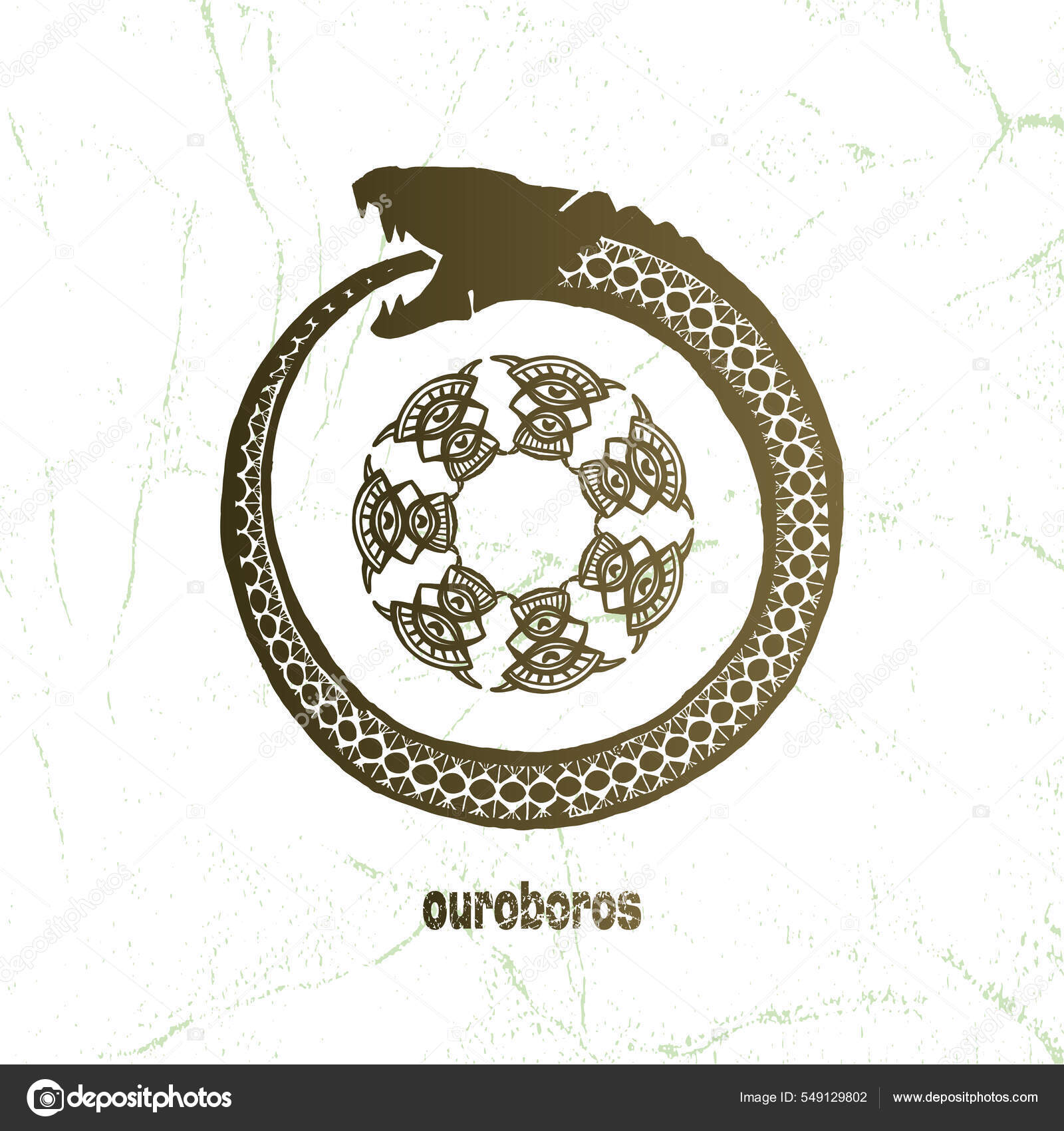 Ouroboros Vector Logotype Emblem Snake Eating Its Own Tail Eternity ...