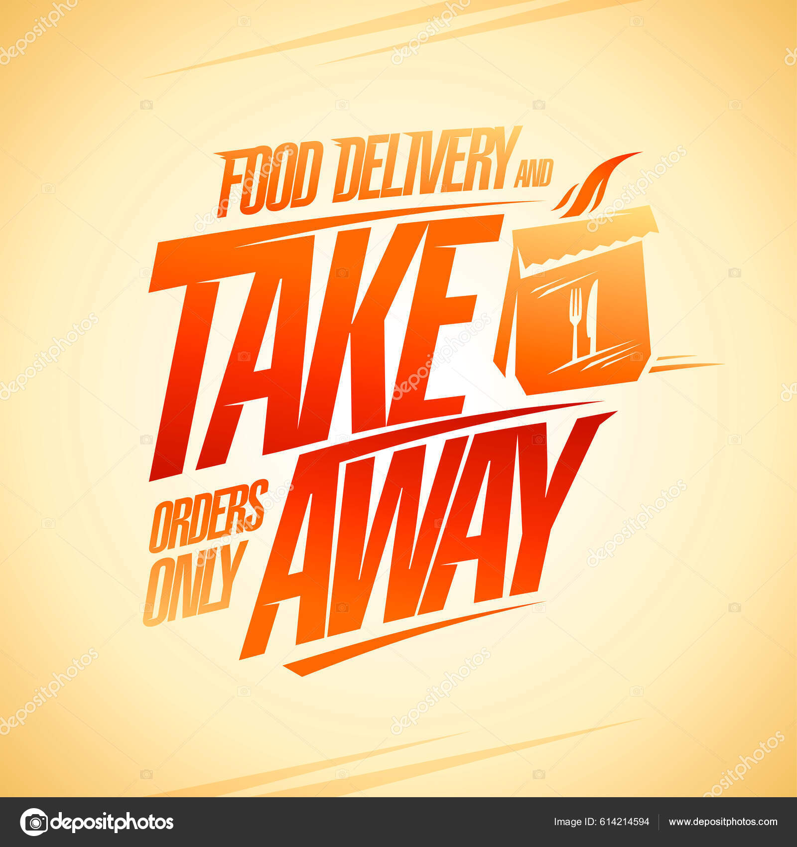 Food Delivery Take Away Vector Web Banner Template Stock Vector by ...