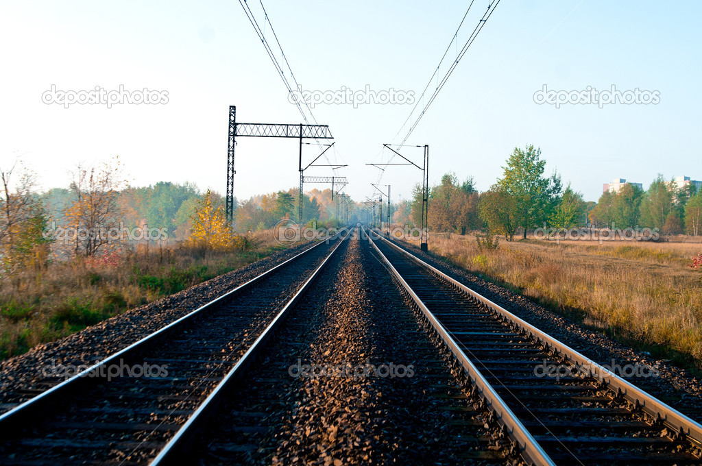 Railway with lines Stock Photo by ©Kasza 16870725