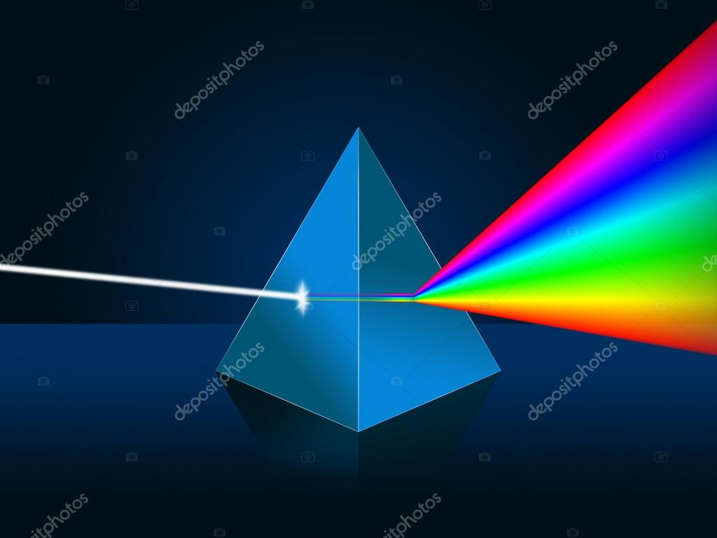 Ilustración de dispersión de luz. Prisma, espectro: fotografía de stock ...