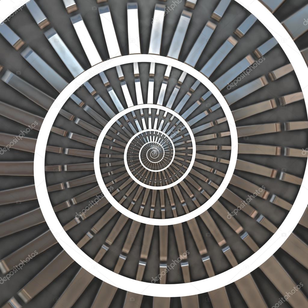 Intricate metallic blue abstract spiral, cog fractal. Stock Photo by ...