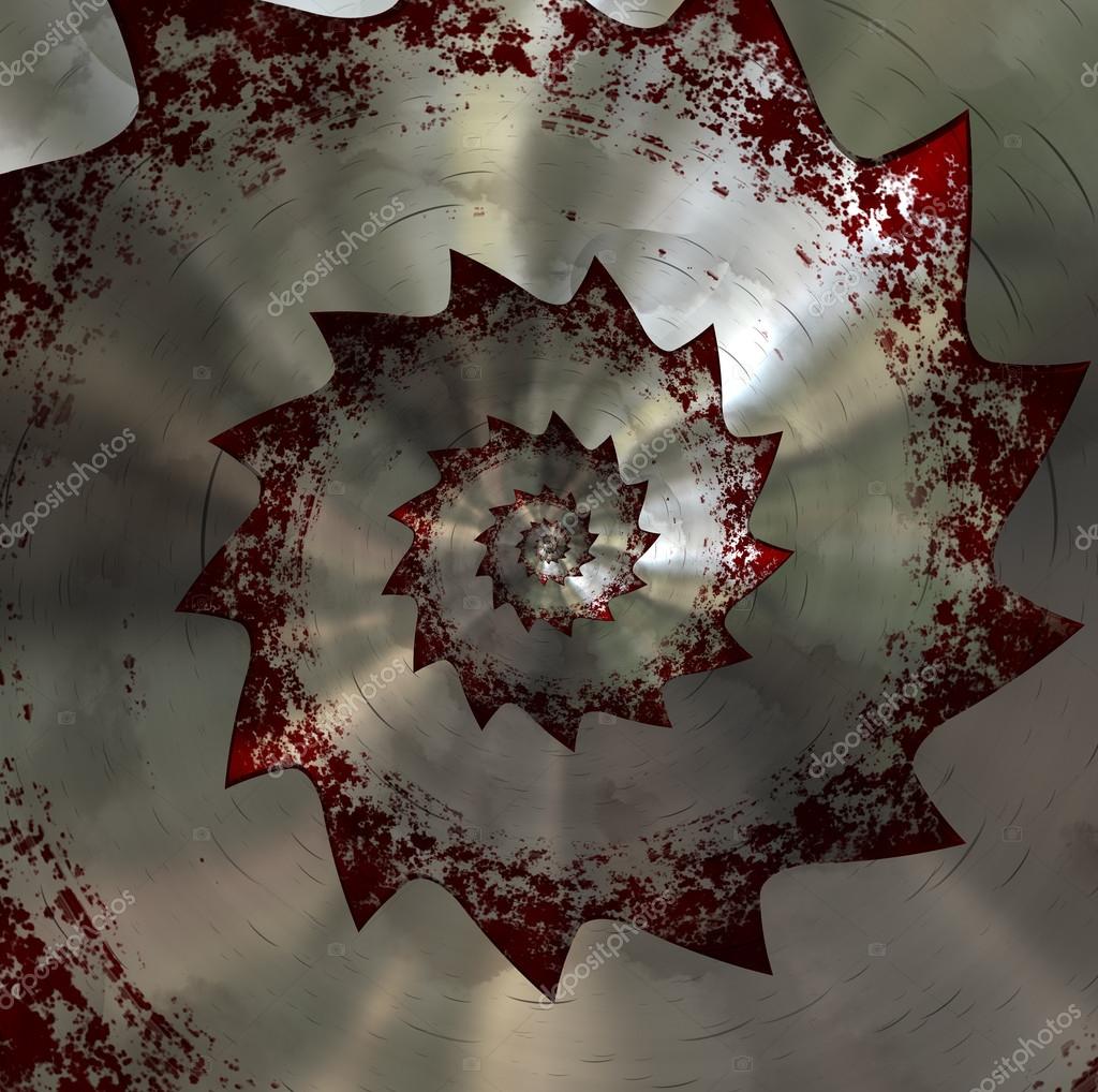 Bloody saw blade. Spiral pattern Stock Photo by ©Kasza 41159271