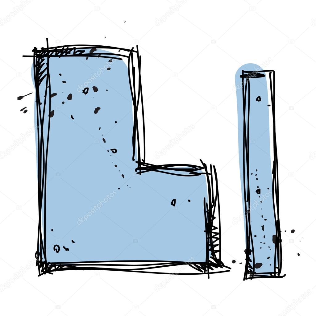 Hand drawn letter L. Vector illustration Stock Vector Image by ©R_lion ...