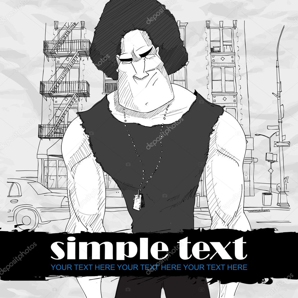 Strong character on a street-background Stock Vector by ©R_lion_O 20029565