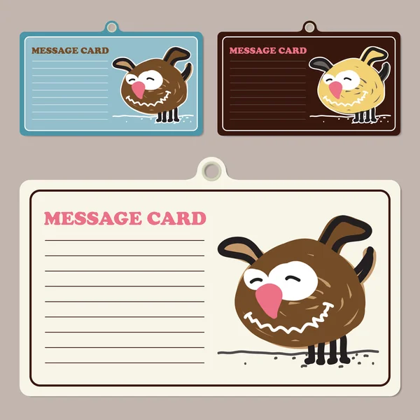 Set of vector message cards with cartoon doggy character. Stock Vector ...