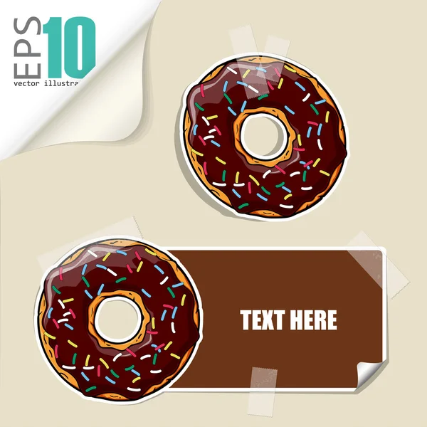 Set of vector message cards with cartoon donuts. Stock Vector Image by ...