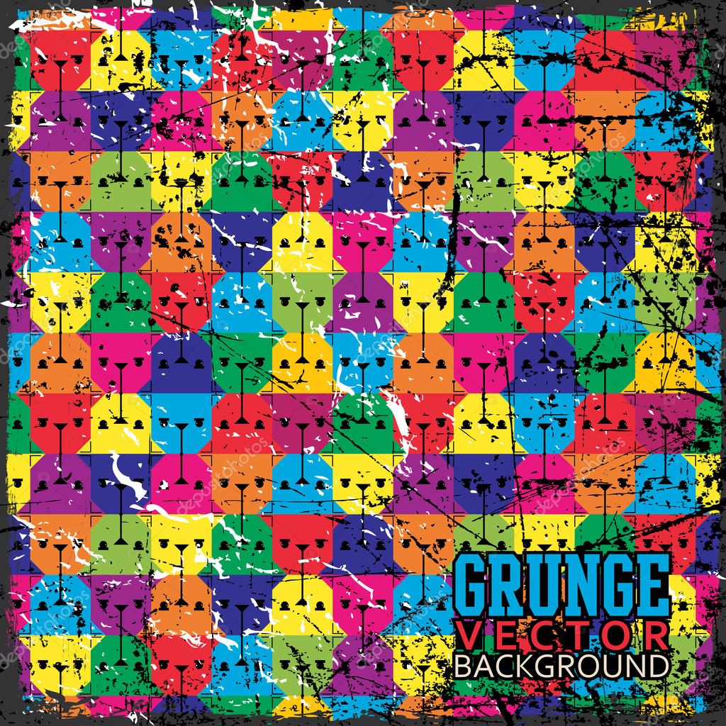 Vintage scratched background with cartoon dogs Stock Vector Image by ©R ...