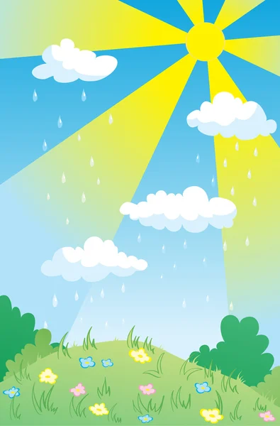 Regn genom solsken Vector Art Stock Images | Depositphotos