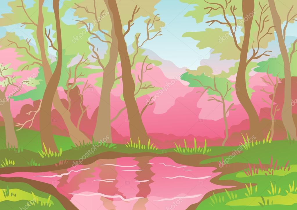 Pink landscape Stock Vector Image by ©jkbunny #14067967