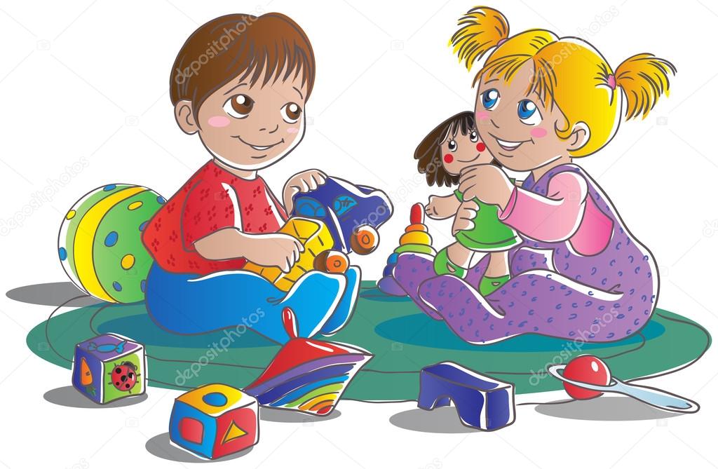 Oyun oynayan çocuklar | Vektörel çizim ©jkbunny | Vektörel #14103991