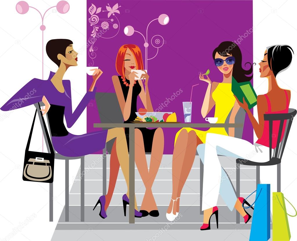 Girlfriends At Lunch Stock Vector Image By ©filitova 46490979
