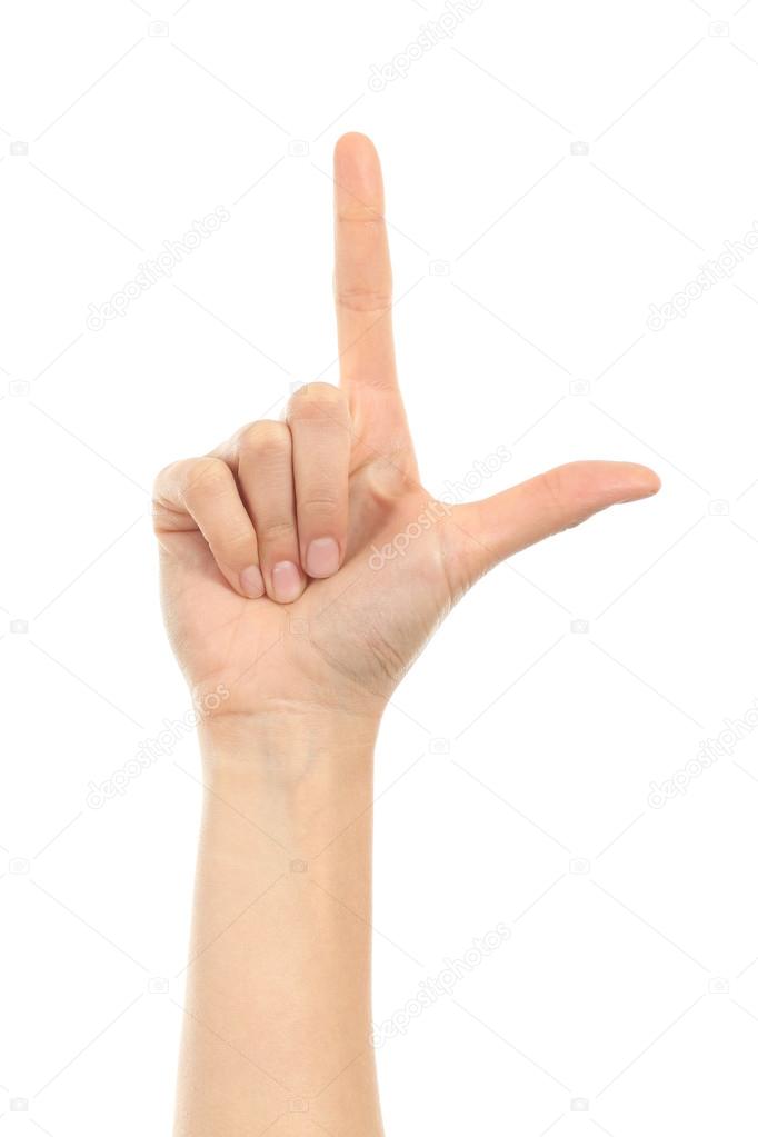 Woman hand in loser gesture — Stock Photo #17504717