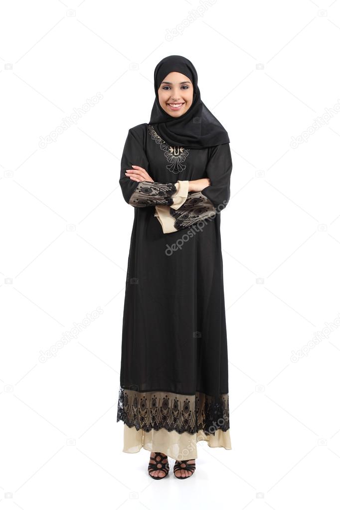 Arab saudi woman posing standing happy Stock Photo by ©AntonioGuillemF ...
