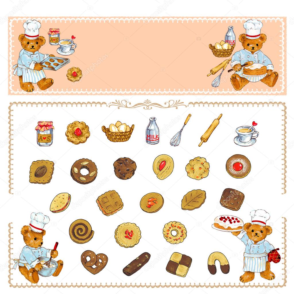 Cake craftsman bear header Stock Illustration by ©daicokuebisu #13929021