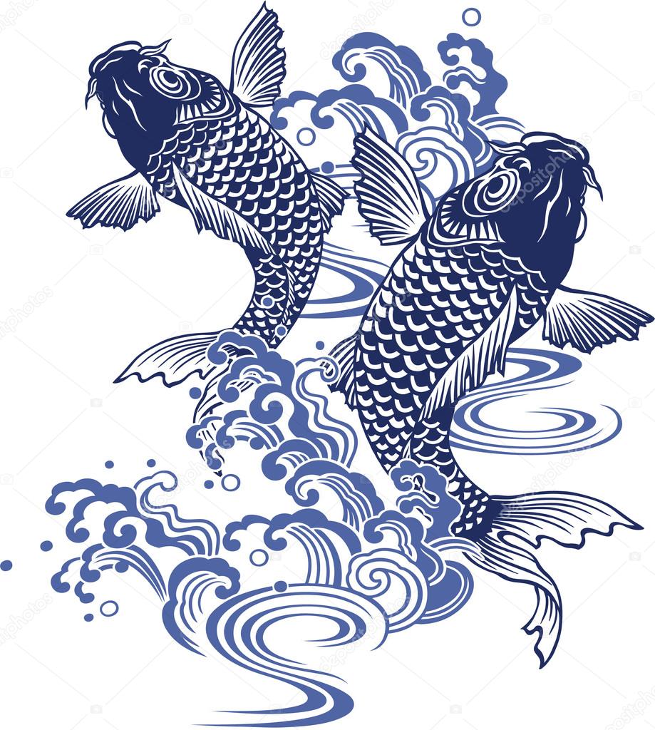 Japanese carp — Stock Vector © daicokuebisu #22156349