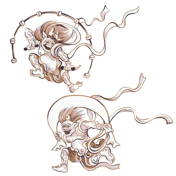 The god of the wind and the god of thunder, Stock Photo by ...