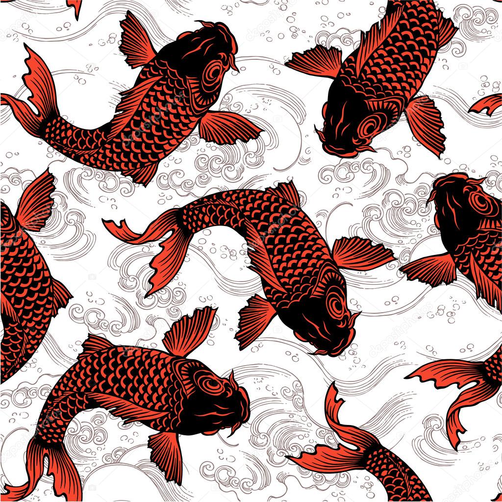 Japanese carp, seamlessly — Stock Vector © daicokuebisu #31672103