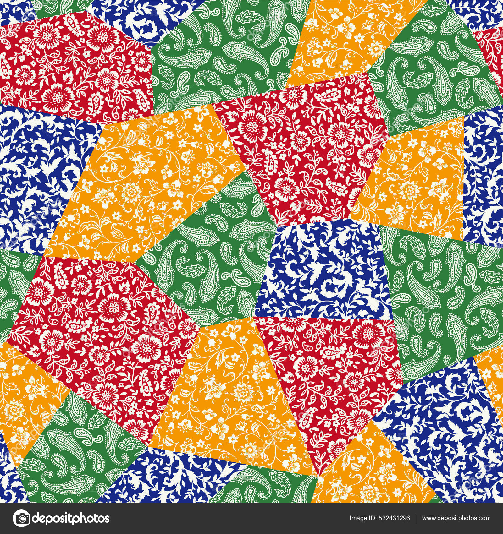 Chintz Pattern Made Seamless Patchwork Stock Vector Image by ©daicokuebisu #532431296