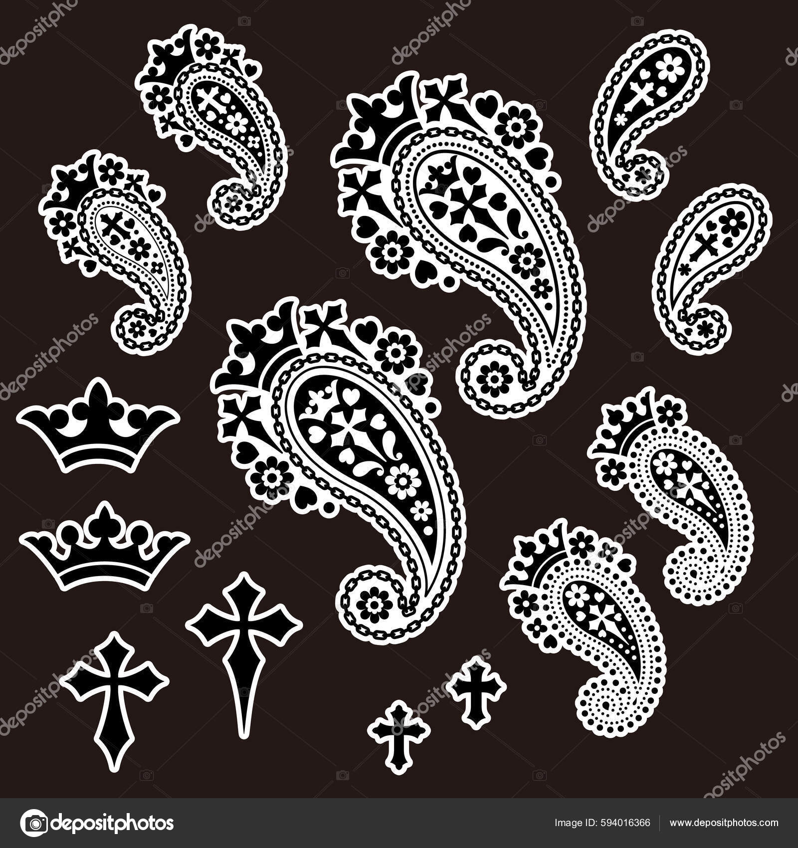 Cute Simple Paisley Material Collection Stock Vector by ©daicokuebisu ...