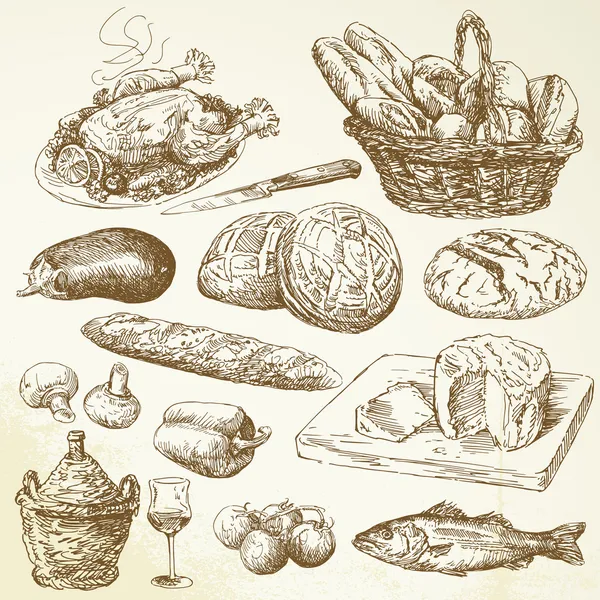 Vintage food Vector Art Stock Images | Depositphotos