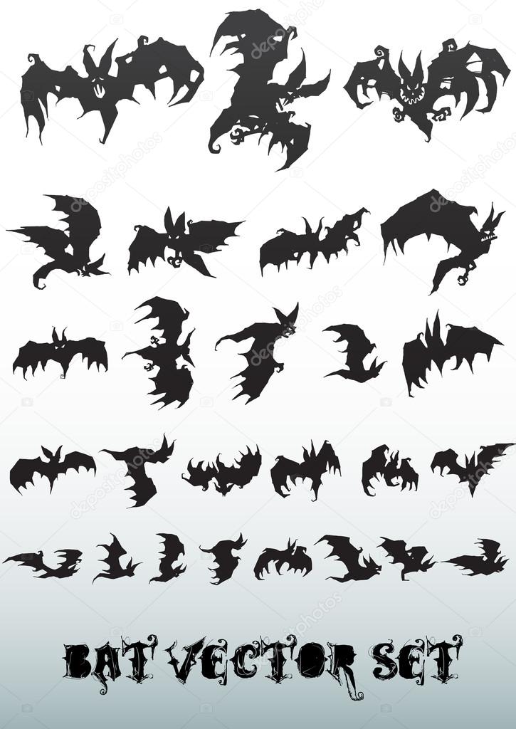 Bat vector set — Stock Vector © smatyas #13851963