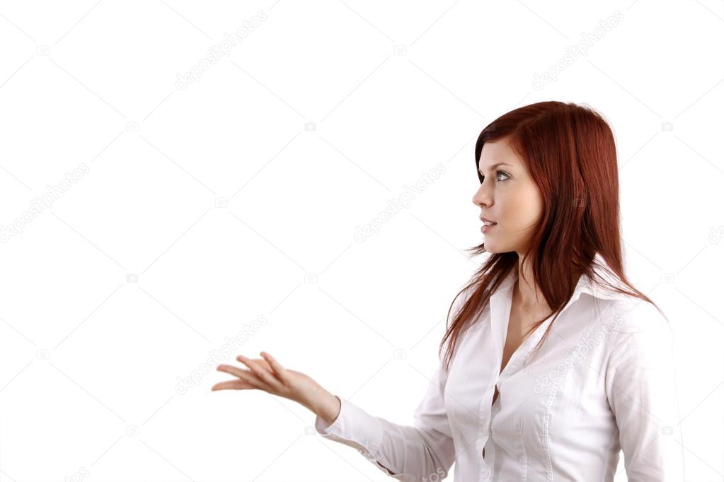 Young businesswoman explaining things. Stock Photo by ©Knut_Wiarda 14755659