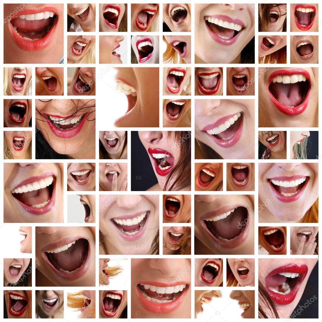 Collage, made of many different smiles — Stock Photo © Knut_Wiarda ...