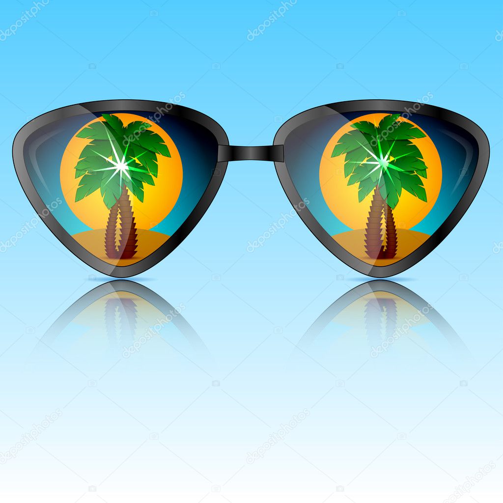 Sunglasses with reflection of trees ⬇ Vector Image by © natashapetrova ...