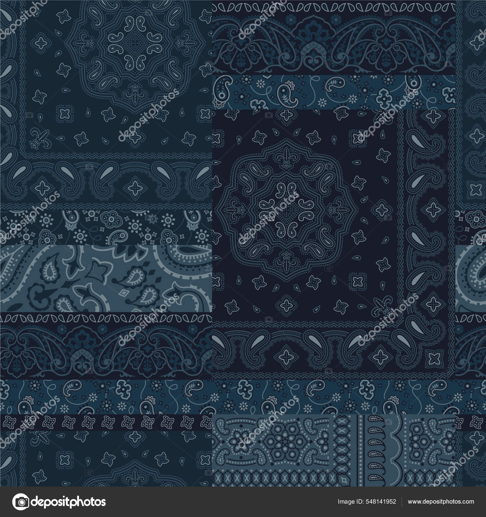 Navy Blue Bandana Background
