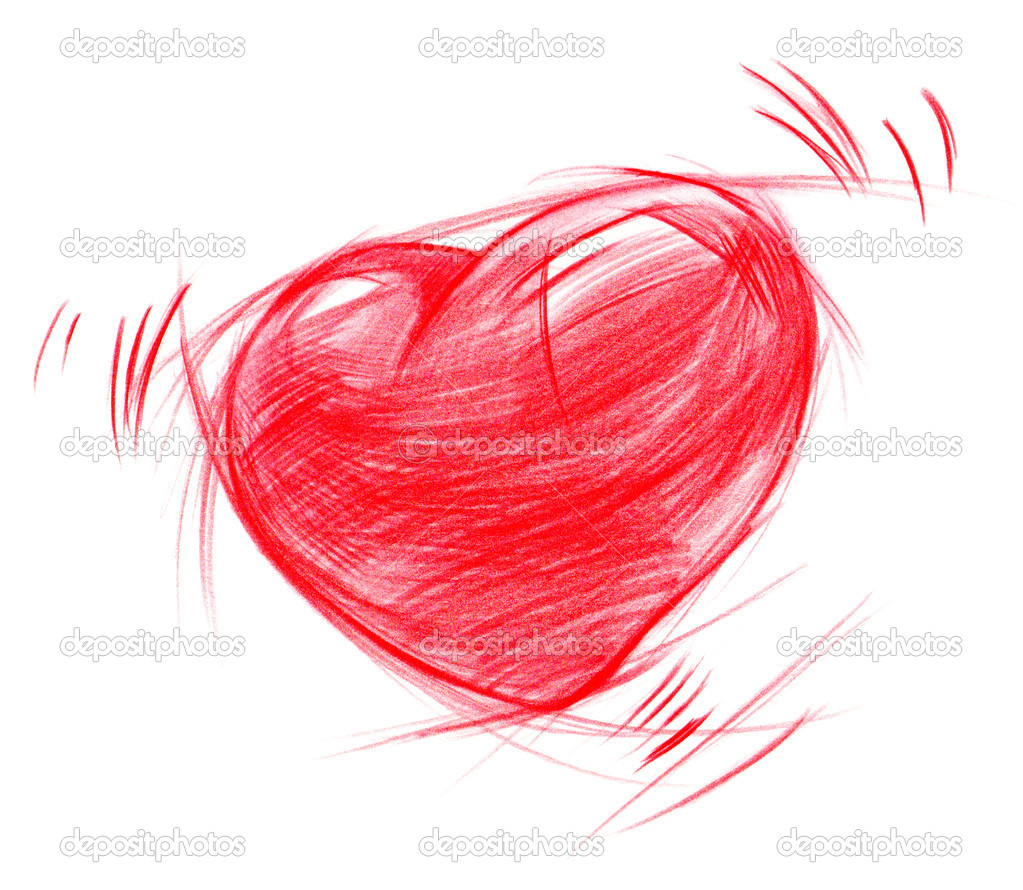 Red Heart sketch drawing, isolated on white Stock Illustration by ... Red Heart sketch drawing, isolated on white Stock Illustration by ...
